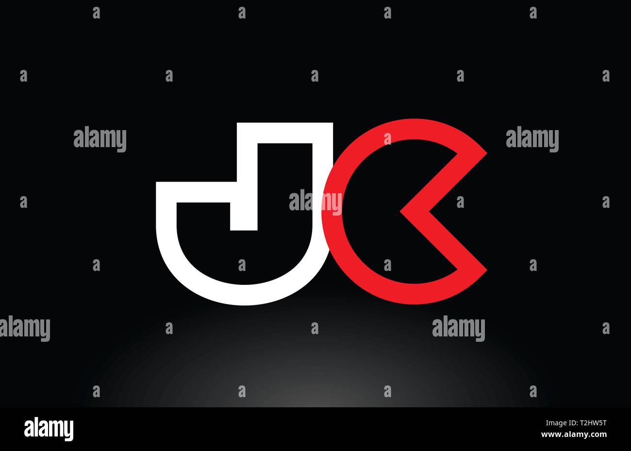 red white alphabet letter logo combination jc j c design suitable for a ...