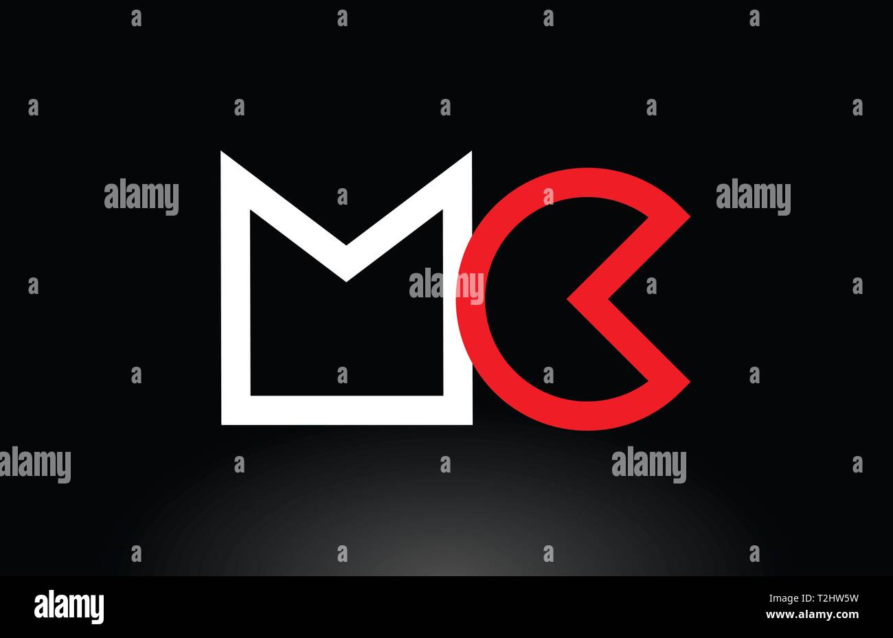 red white alphabet letter logo combination mc m c design suitable for a ...
