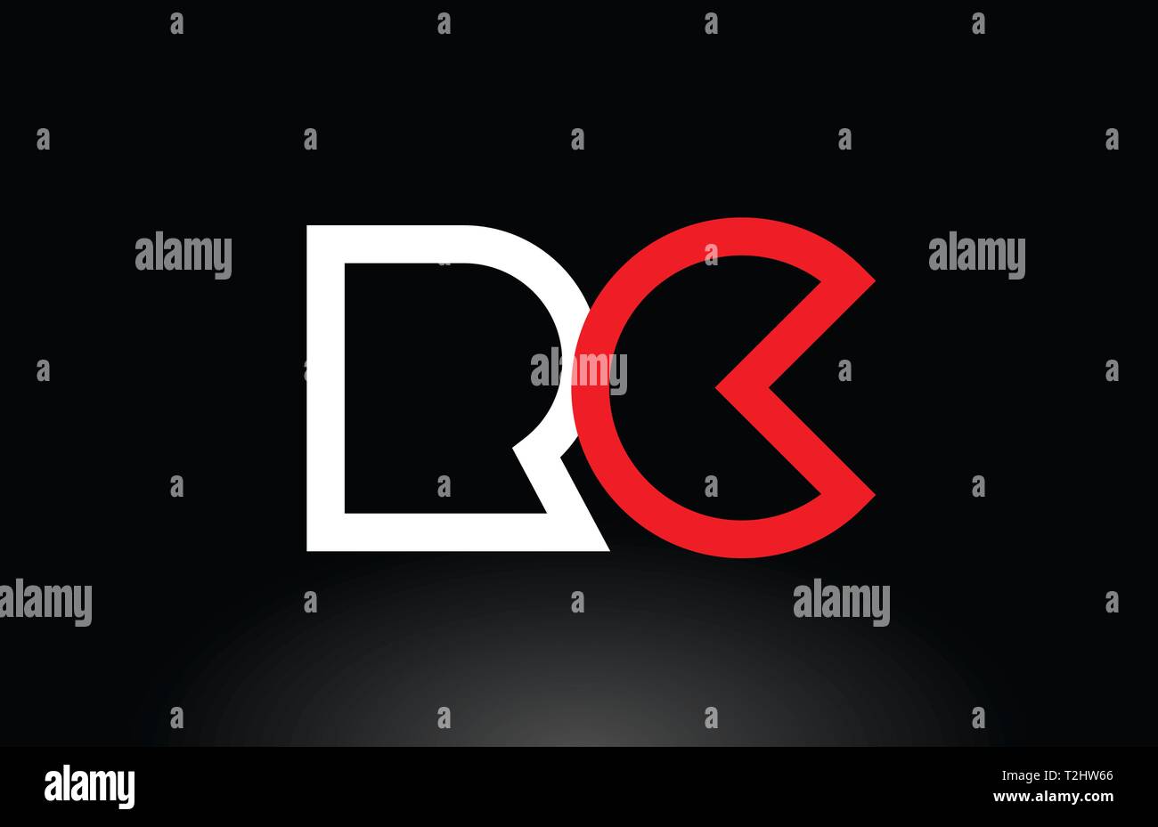 red white alphabet letter logo combination rc r c design suitable for a ...