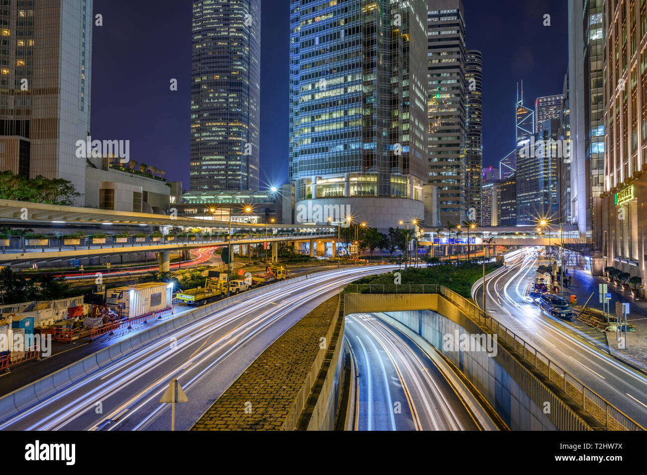 Central, Hong Kong - March 29, 2019: Skyscrapers near Connaught Road ...