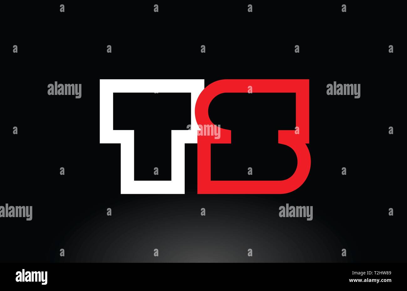 red white alphabet letter logo combination ts t s design suitable for a ...