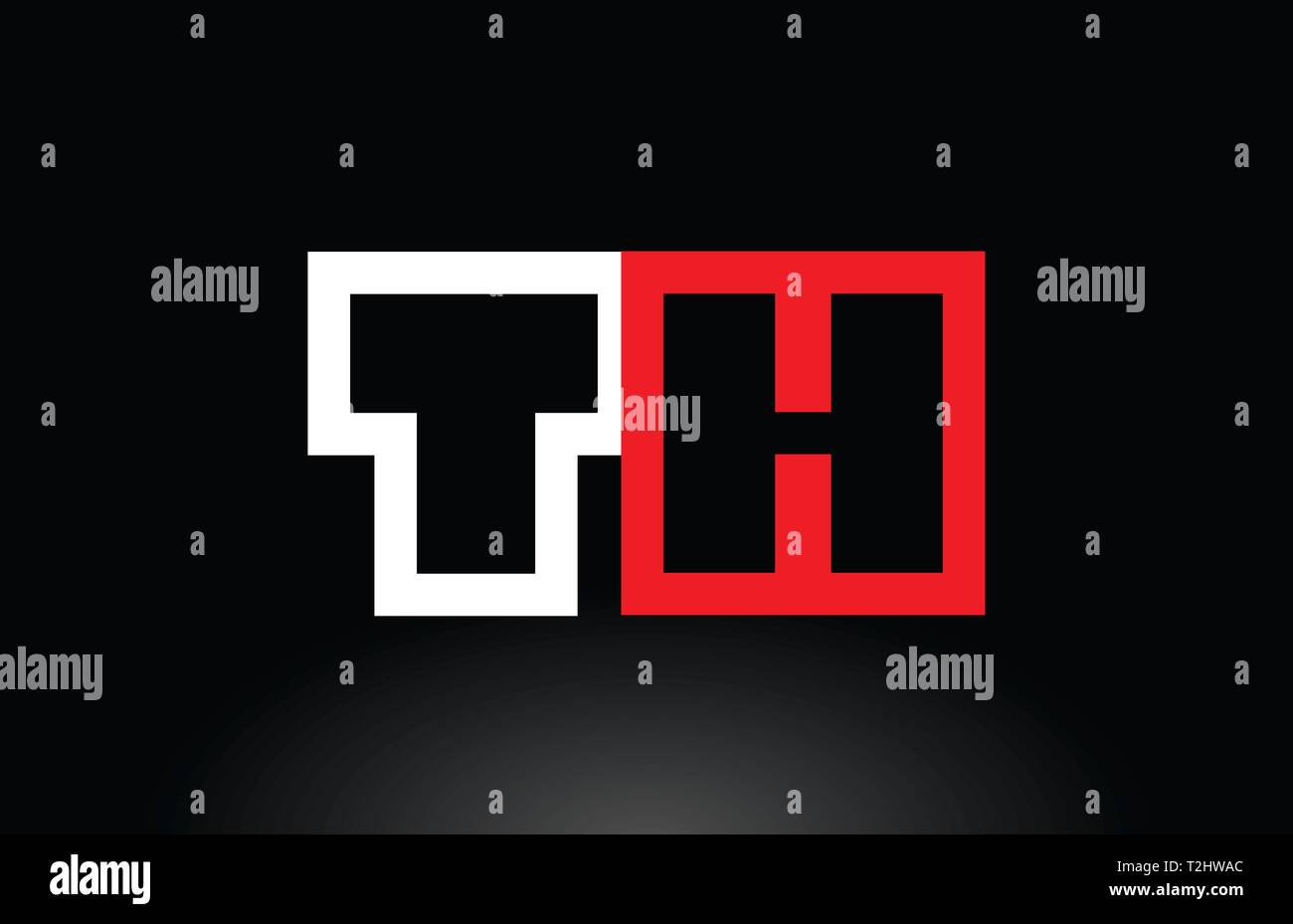 red white alphabet letter logo combination th t h design suitable for a ...