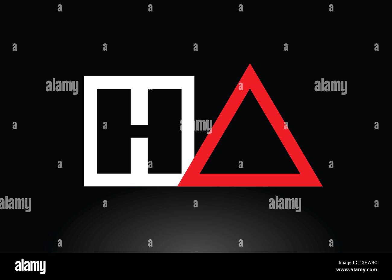 red white alphabet letter logo combination ha h a design suitable for a ...