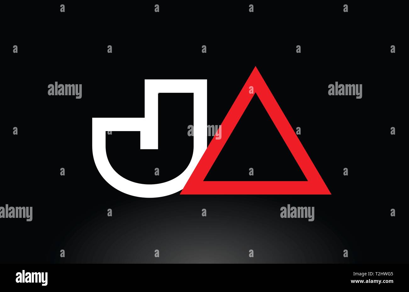 red white alphabet letter logo combination ja j a design suitable for a ...