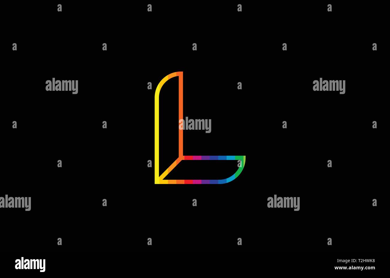 rainbow color colored colorful alphabet letter l logo design suitable ...