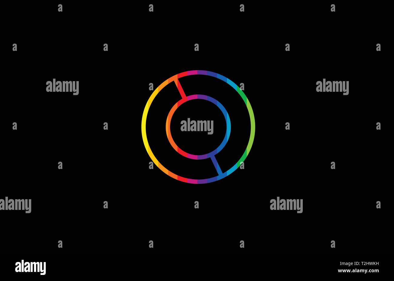 rainbow color colored colorful alphabet letter o logo design suitable ...