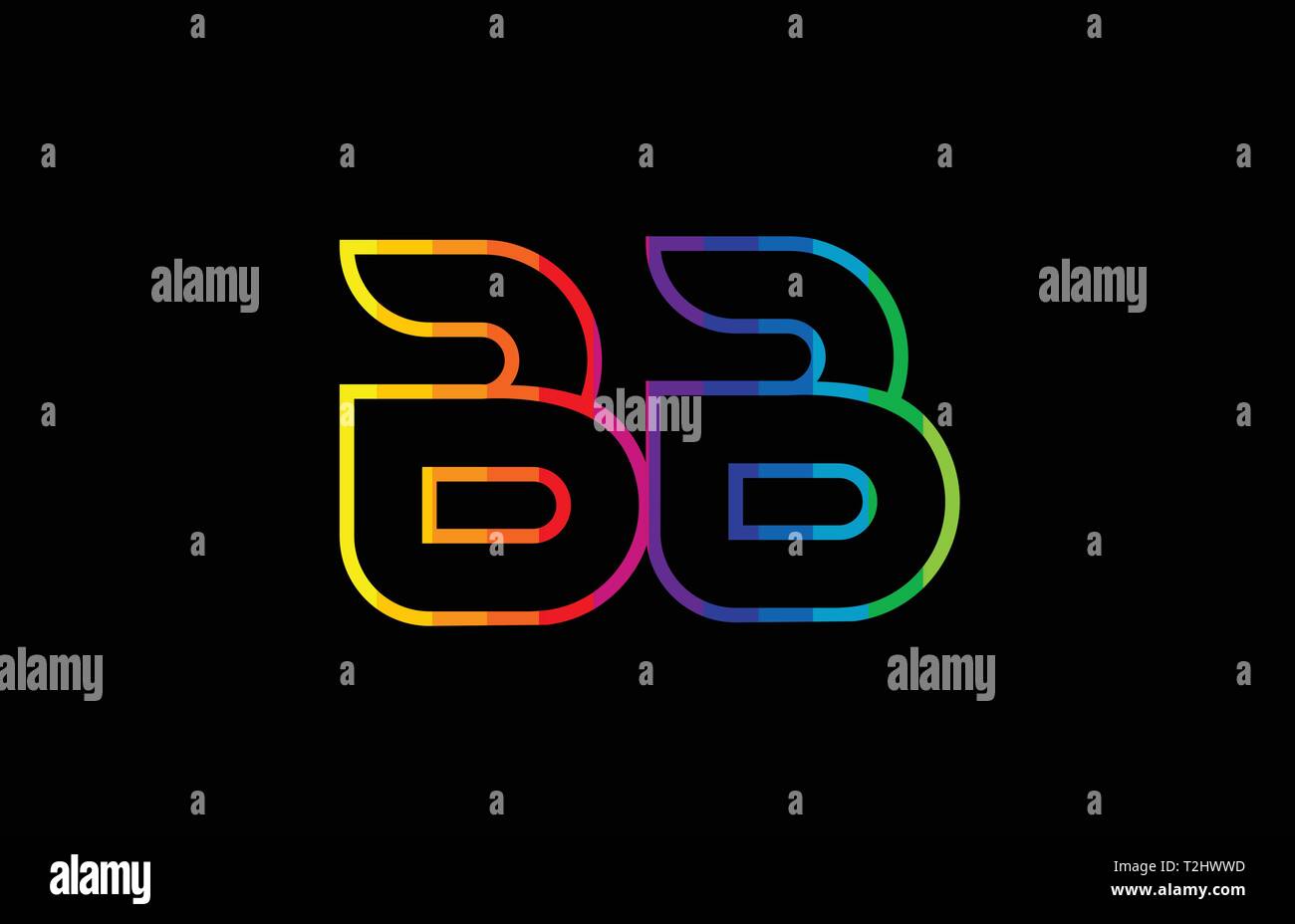 rainbow color colored colorful alphabet letter bb b b logo combination ...