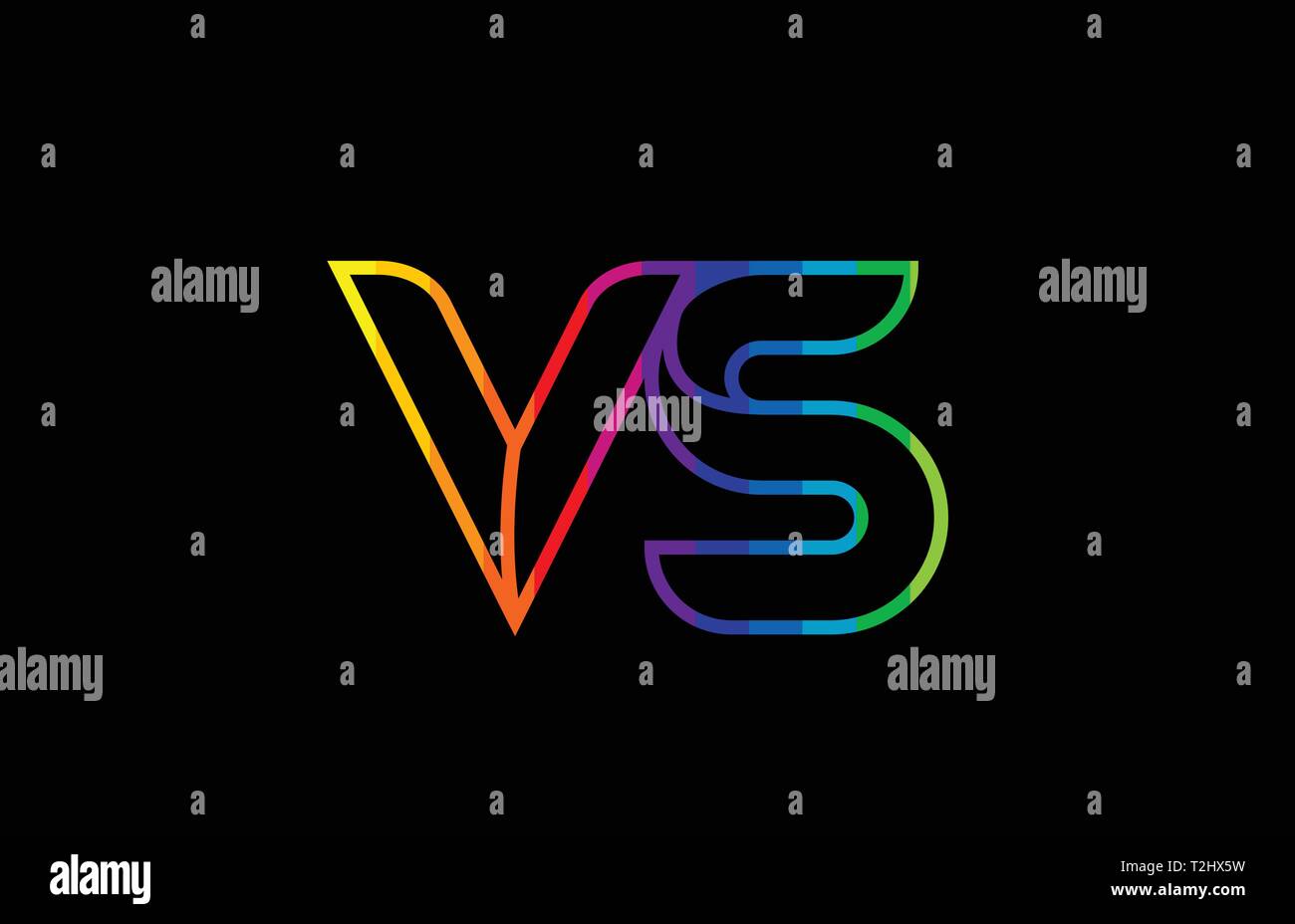 rainbow color colored colorful alphabet letter vs v s logo combination ...
