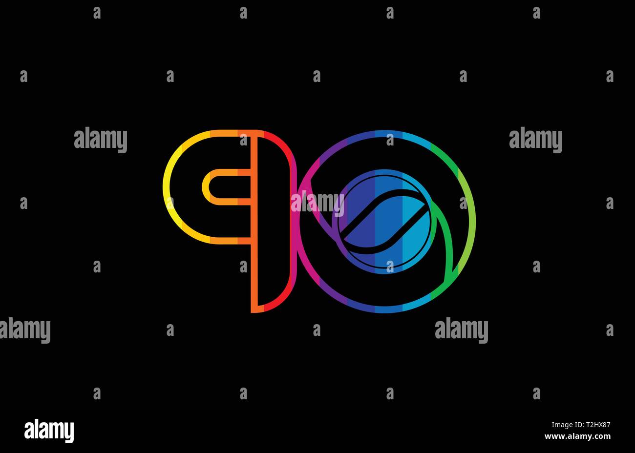 rainbow color colored colorful number 90 logo design suitable for a ...