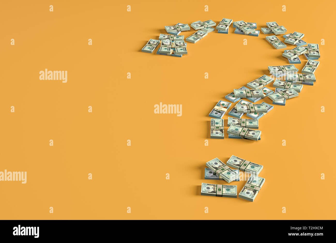Question mark made from Dollar bills - 3D Rendering Stock Photo - Alamy