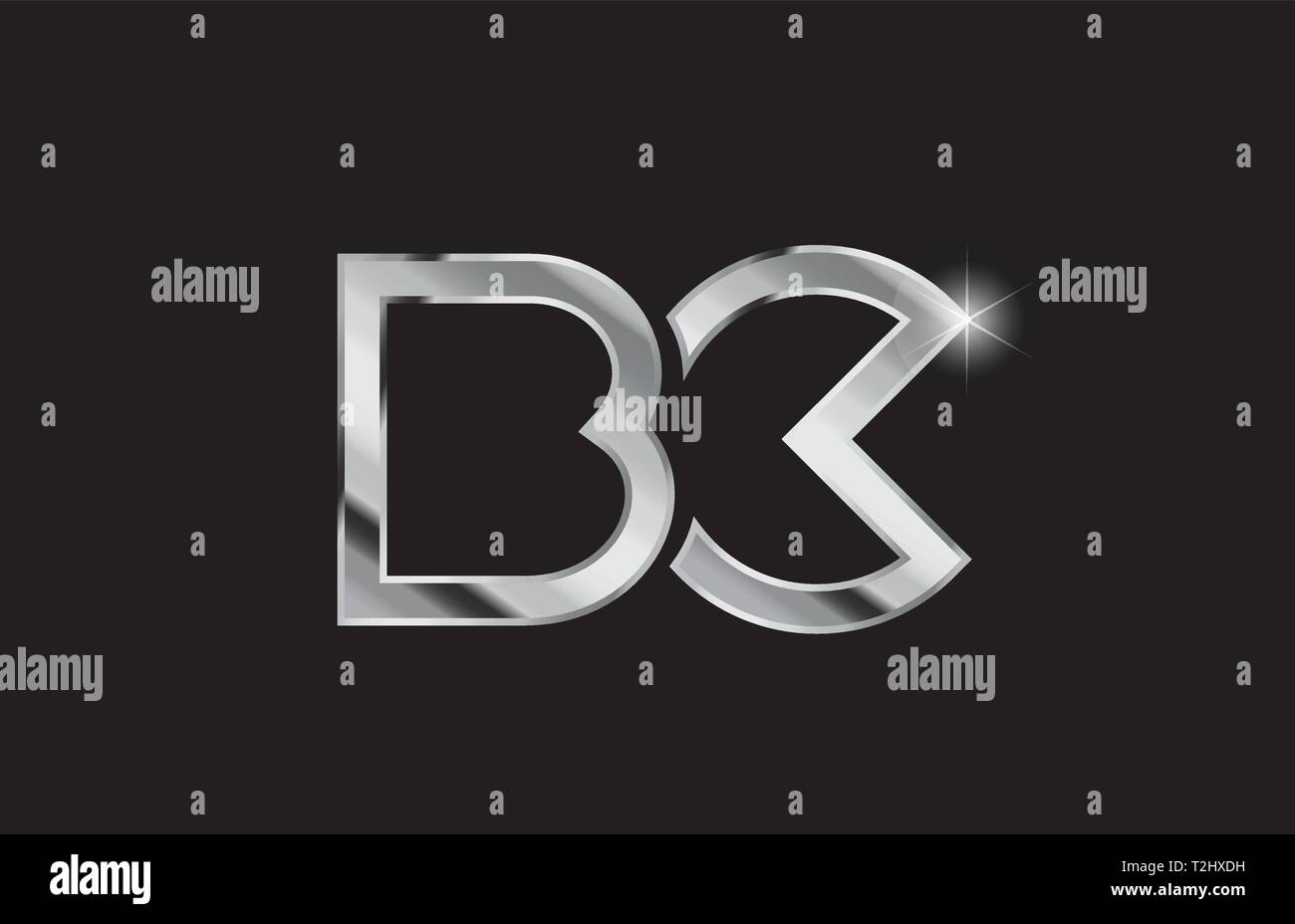 silver metal alphabet letter logo combination bc b c design suitable ...