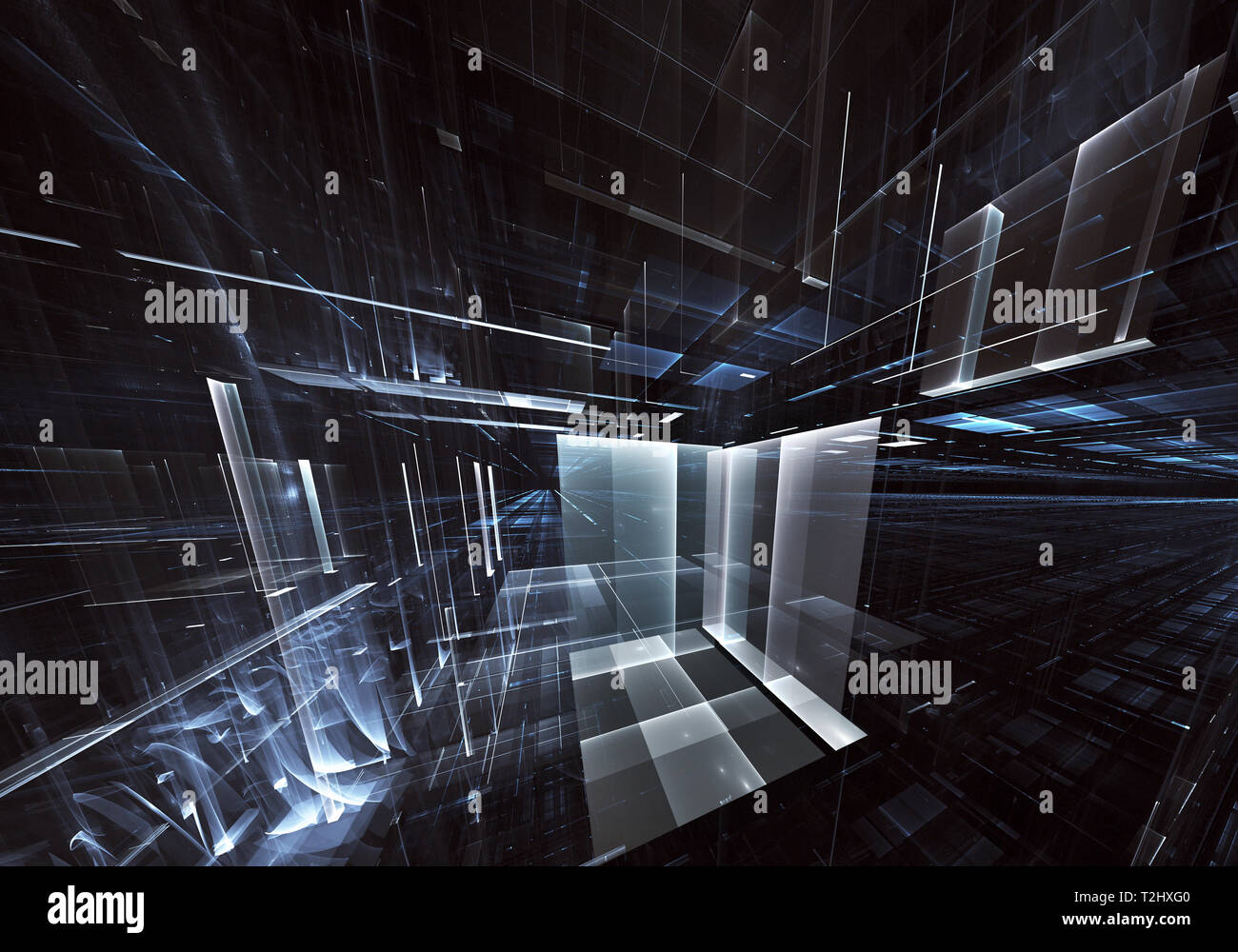 Computer generated abstract tehnology 3D illustration. Three ...