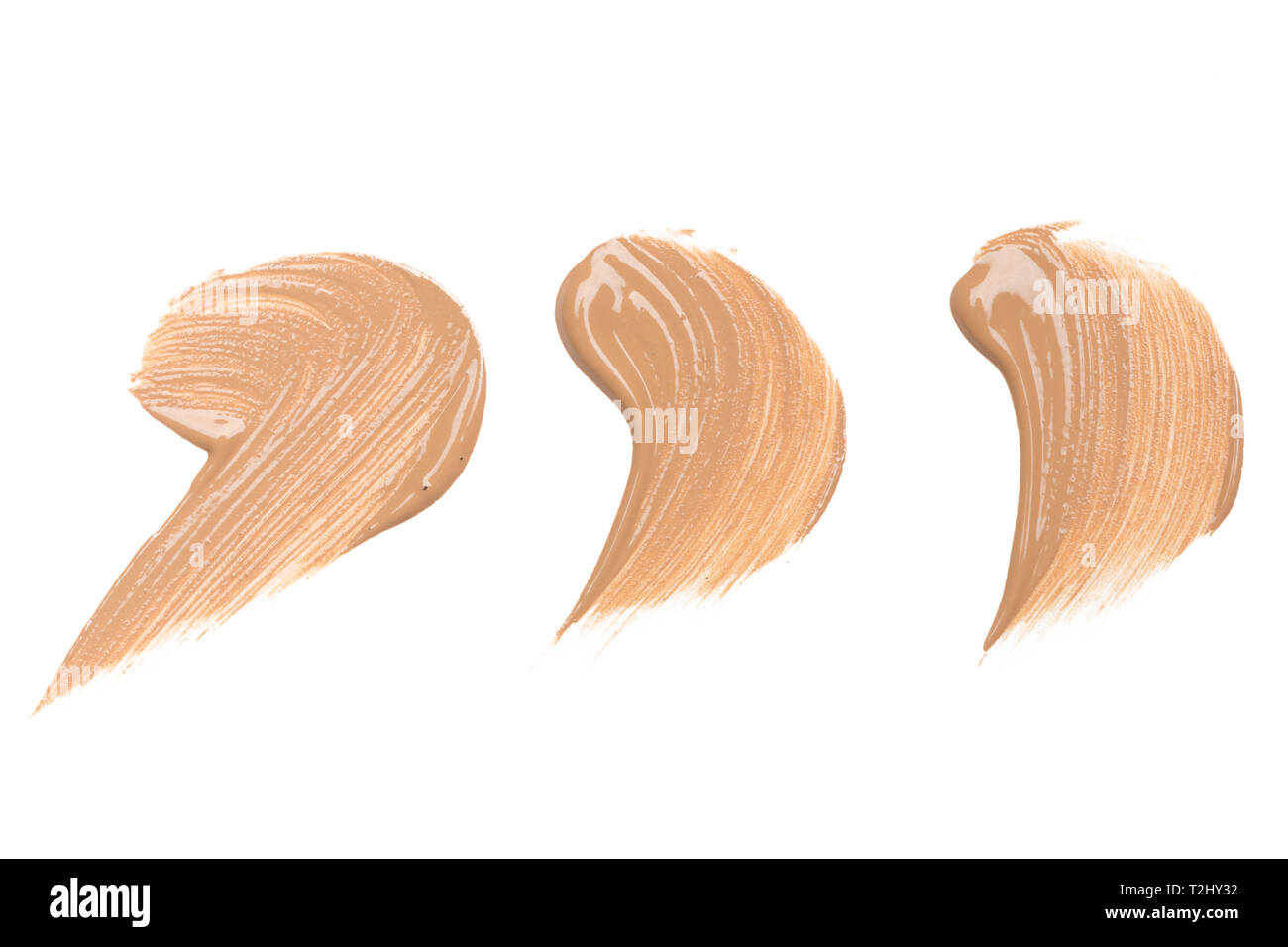 smeared foundation natural make up on white background Stock Photo - Alamy