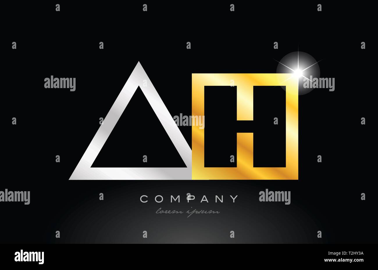 gold silver alphabet letter logo combination ah a h design suitable for ...