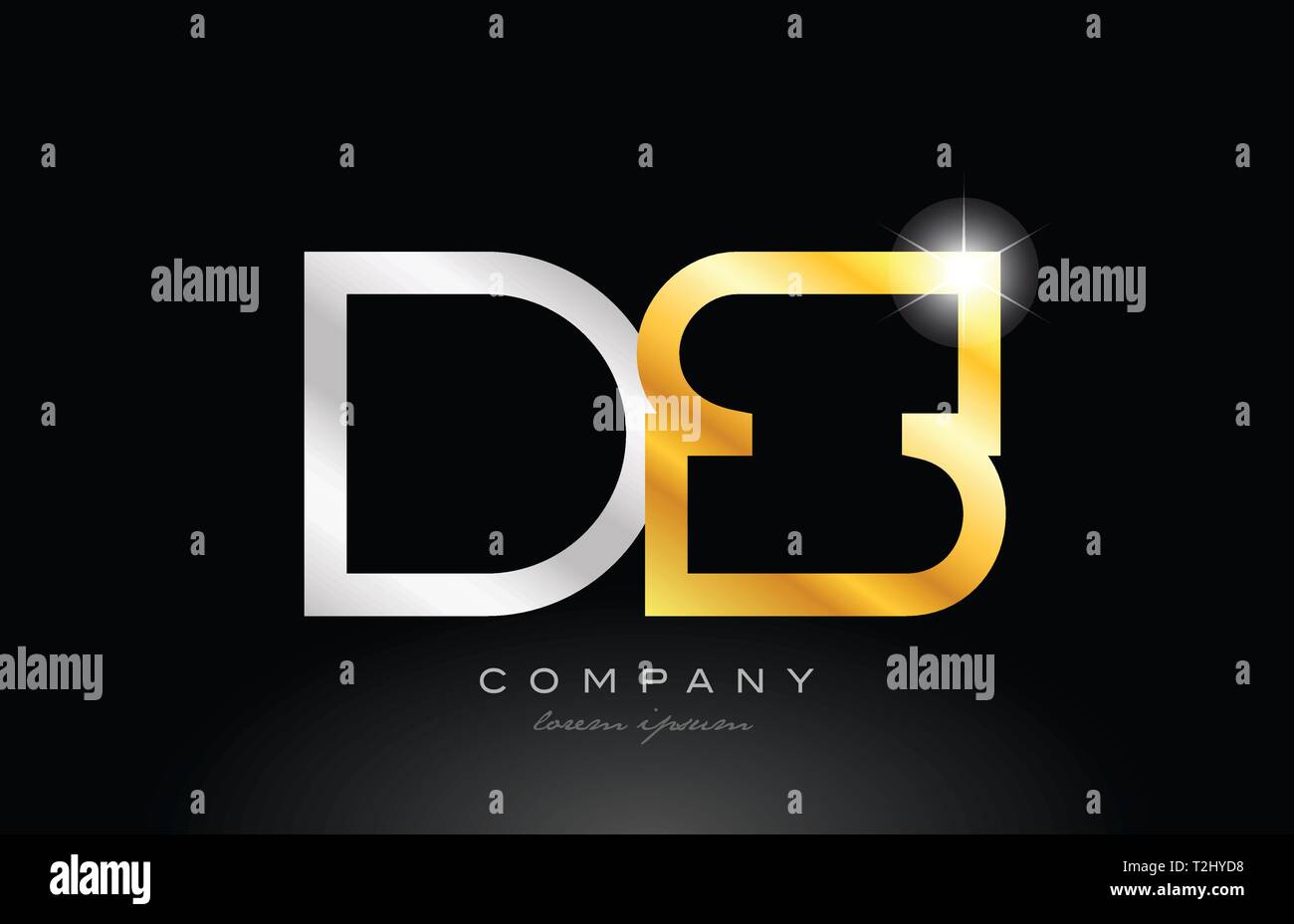 gold silver alphabet letter logo combination ds d s design suitable for ...