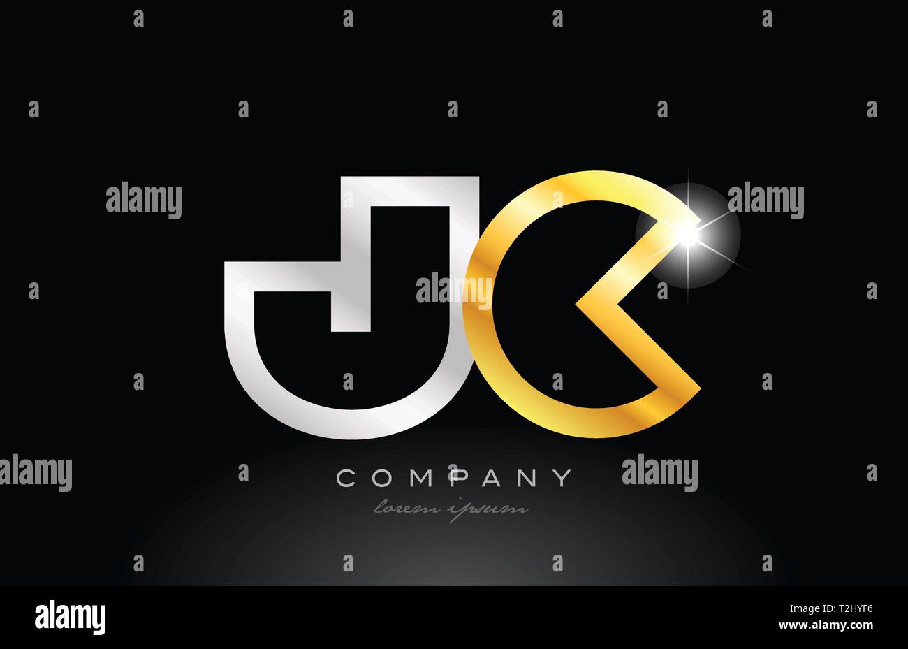 gold silver alphabet letter logo combination jc j c design suitable for ...