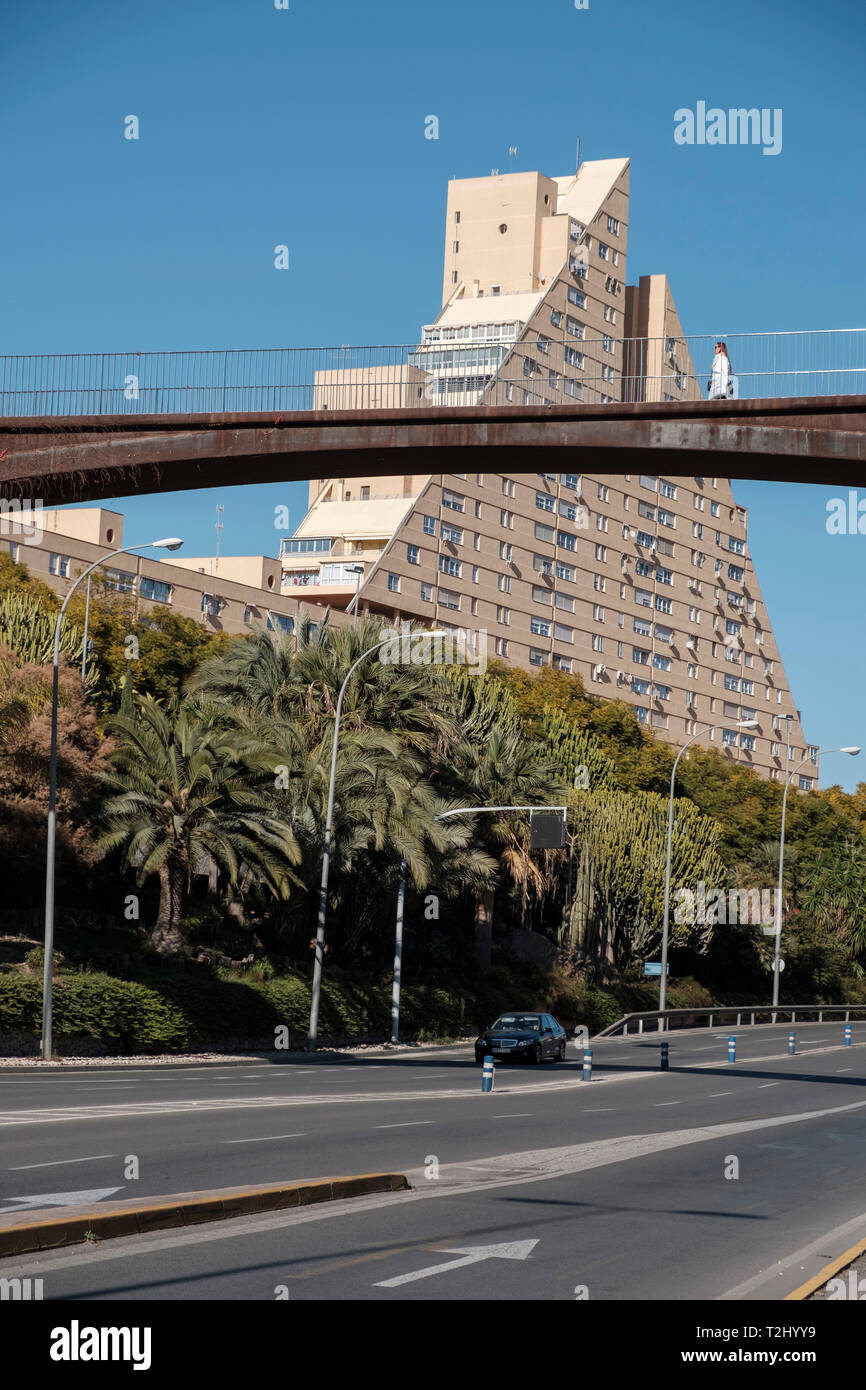 triangular rsidential building in the city of Alicante, Spain Stock ...