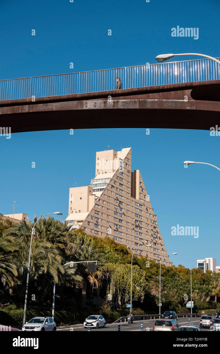 triangular rsidential building in the city of Alicante, Spain Stock ...