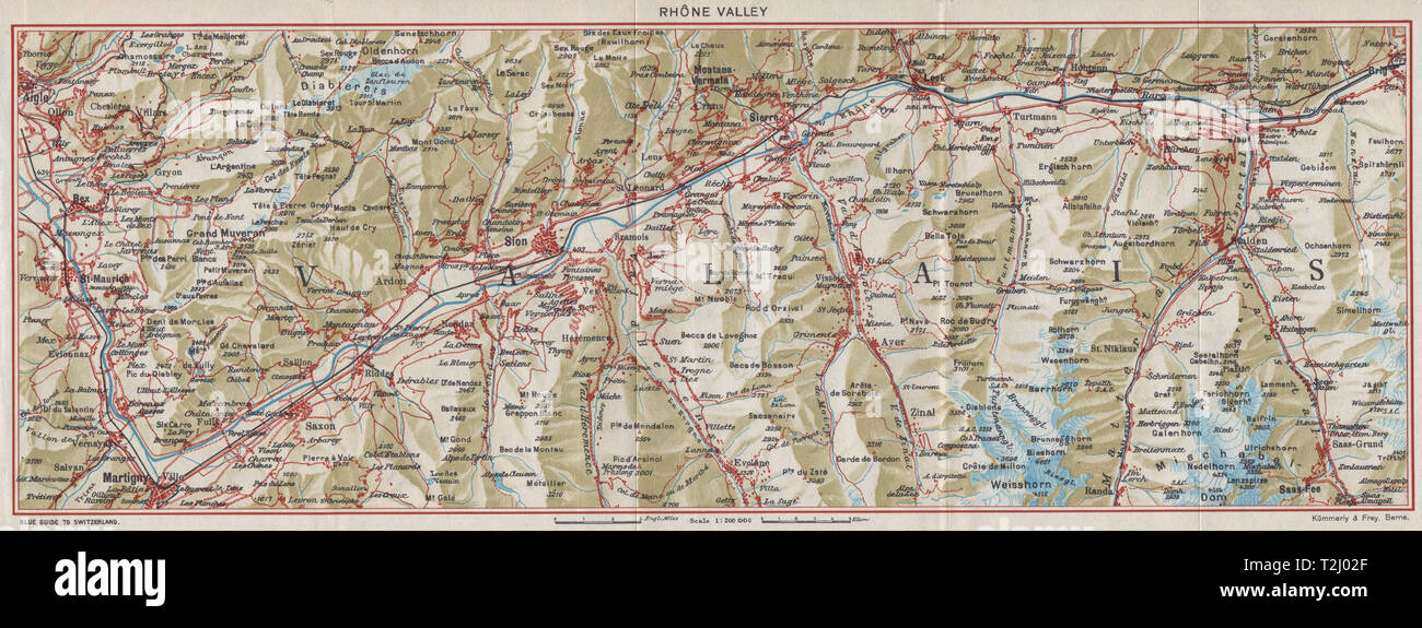 Valais map hi-res stock photography and images - Alamy
