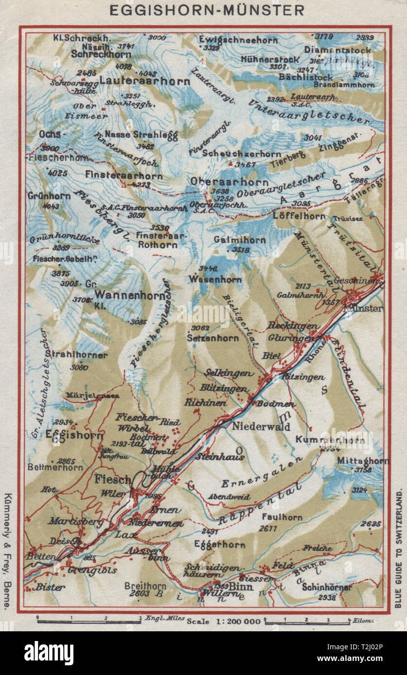 EGGISHORN-MÜNSTER-GESCHINEN. Ernen Fiesch Bellwald. Switzerland 1948 ...