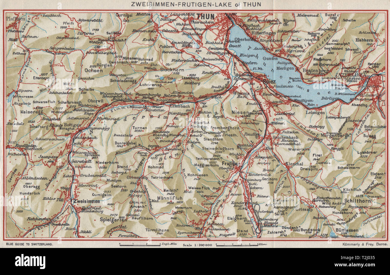 ZWEISIMMEN FRUTIGEN THUNERSEE. Interlaken Spiez Kienthal Aeschi 1948 ...
