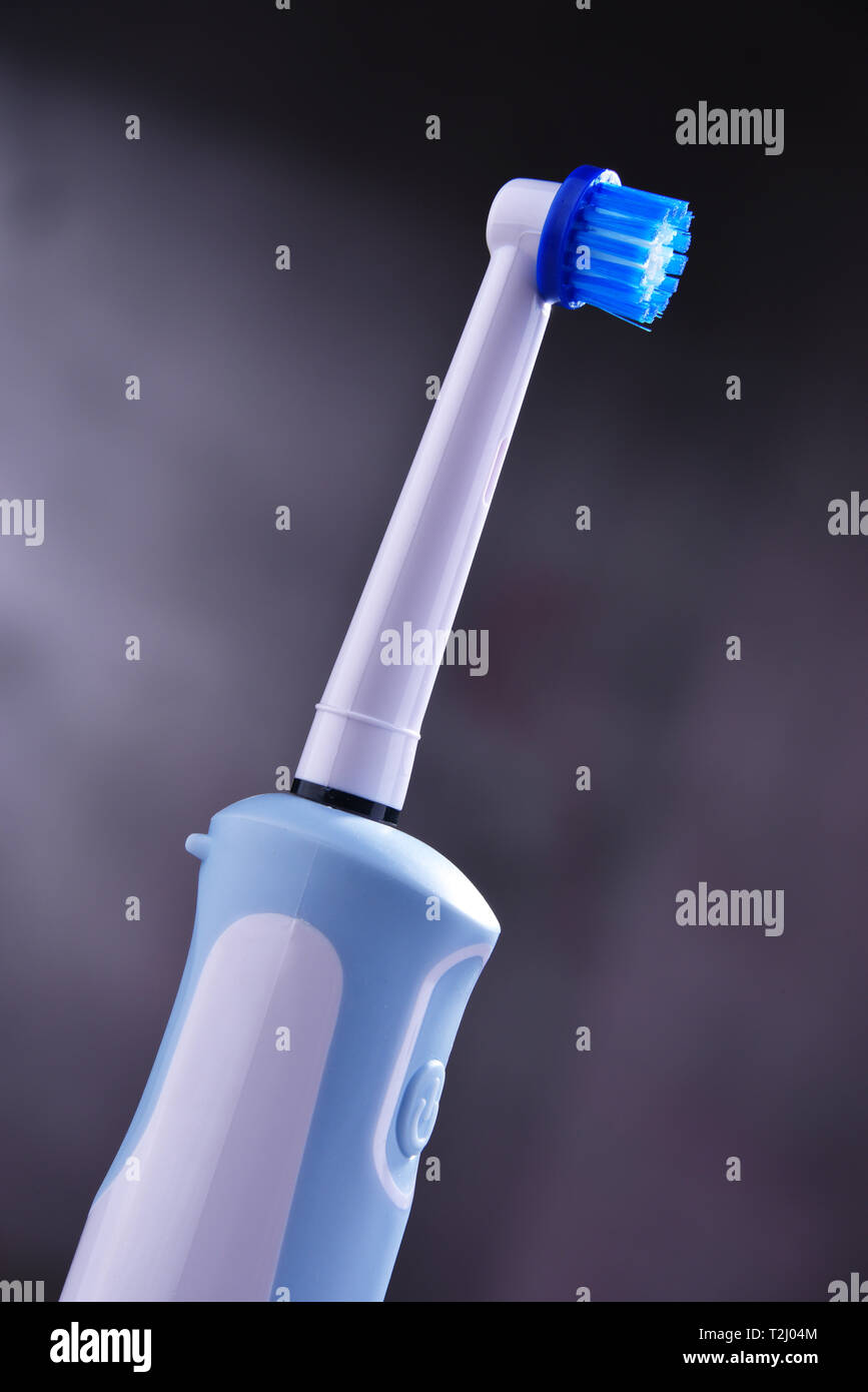 Modern electric toothbrush powered by rechargeable battery Stock Photo ...