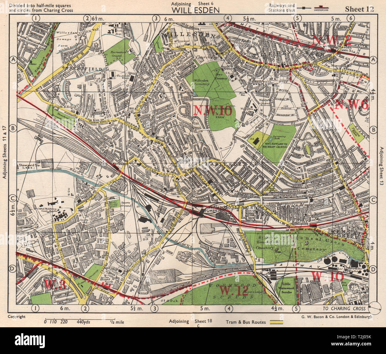 NW LONDON Willesden Harlesden Kensal Green Brentfield Park Royal.BACON ...