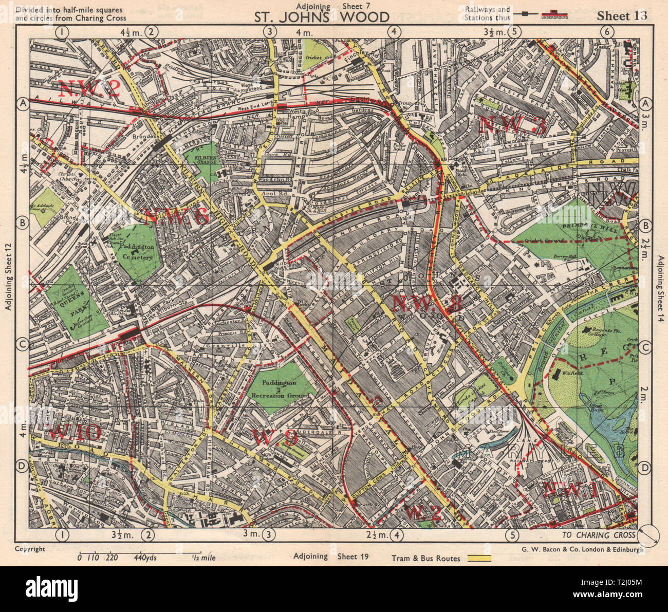 London map belsize park hi-res stock photography and images - Alamy