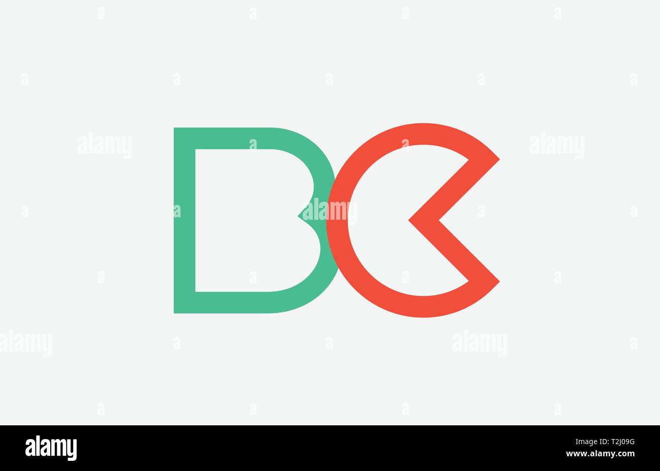 orange green alphabet letter logo combination bc b c design suitable ...