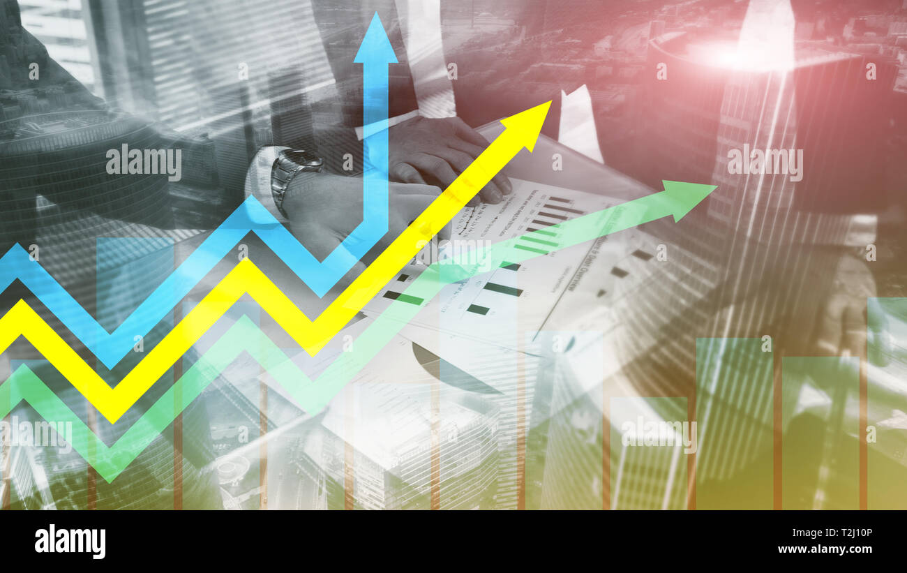 Financial growth arrows graph. Investment and trading concept Stock ...