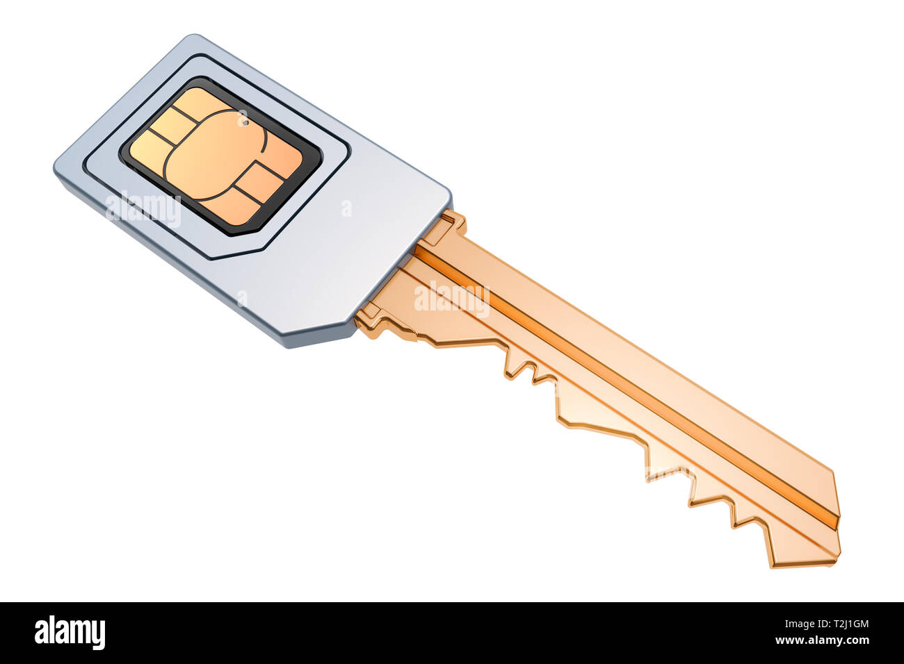 SIM card security concept, 3D rendering isolated on white background ...