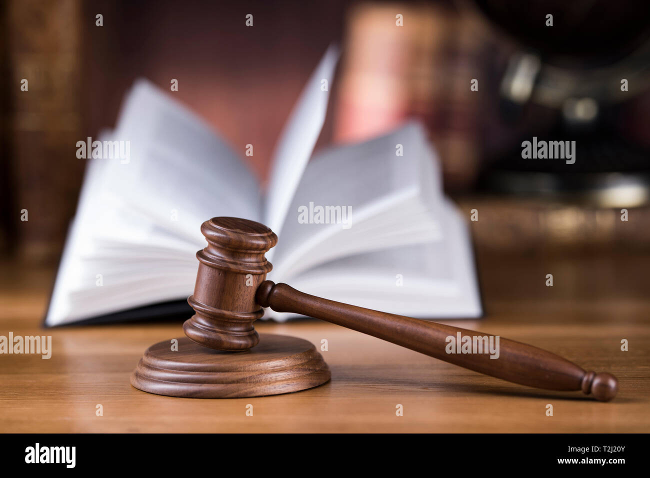 Law theme, mallet of judge, wooden gavel Stock Photo - Alamy