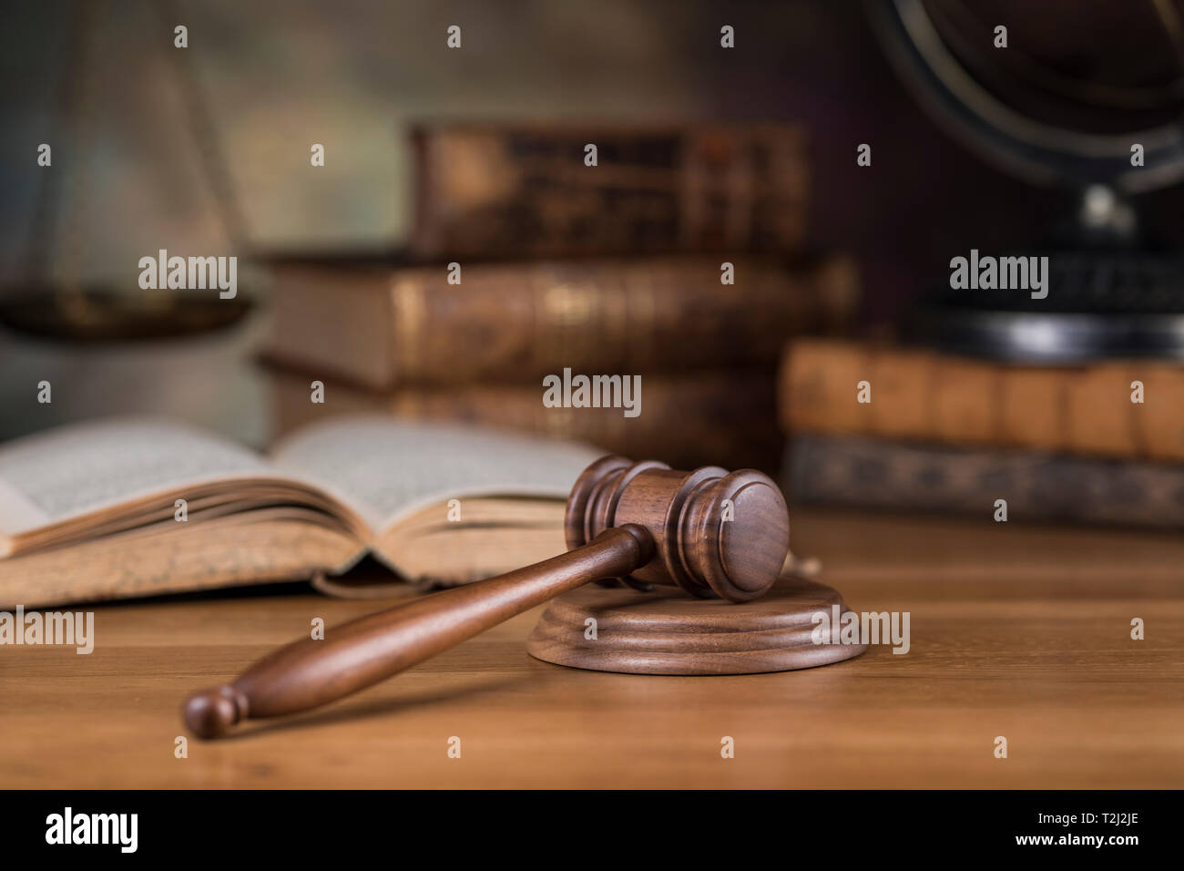 Law theme, mallet of judge, wooden gavel Stock Photo - Alamy