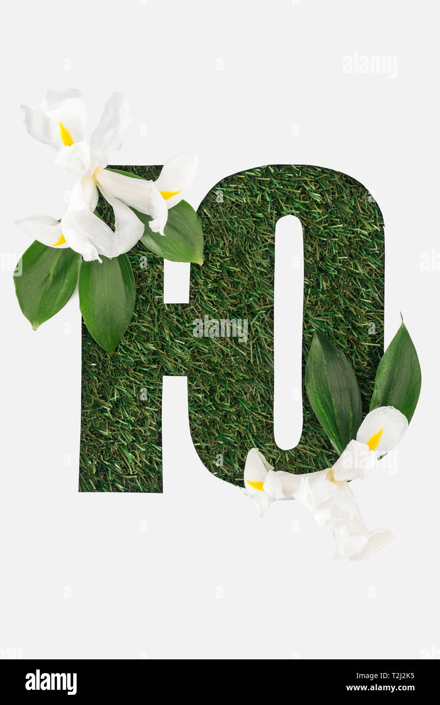 cut out letter from cyrillic alphabet made of natural green grass with ...
