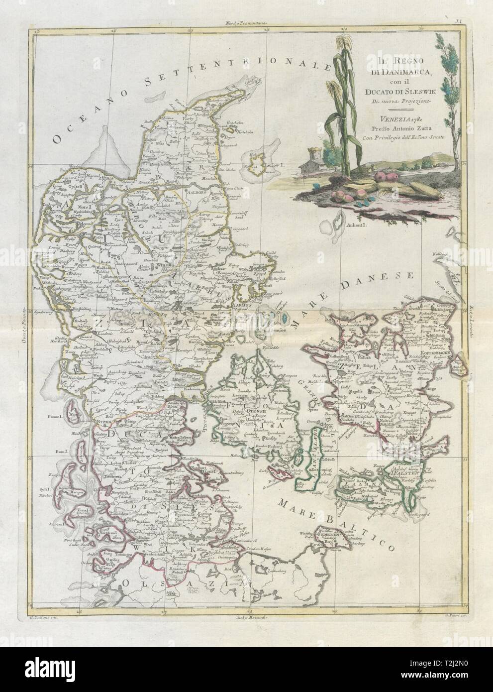Denmark map and 18th century hi-res stock photography and images - Alamy