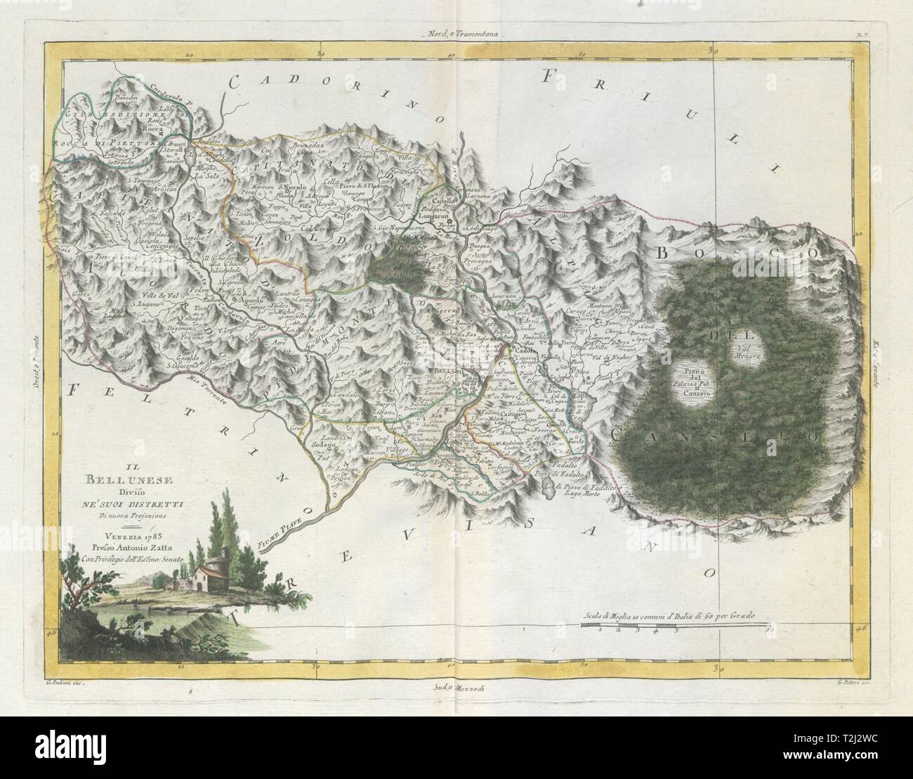 Belluno province map hi-res stock photography and images - Alamy