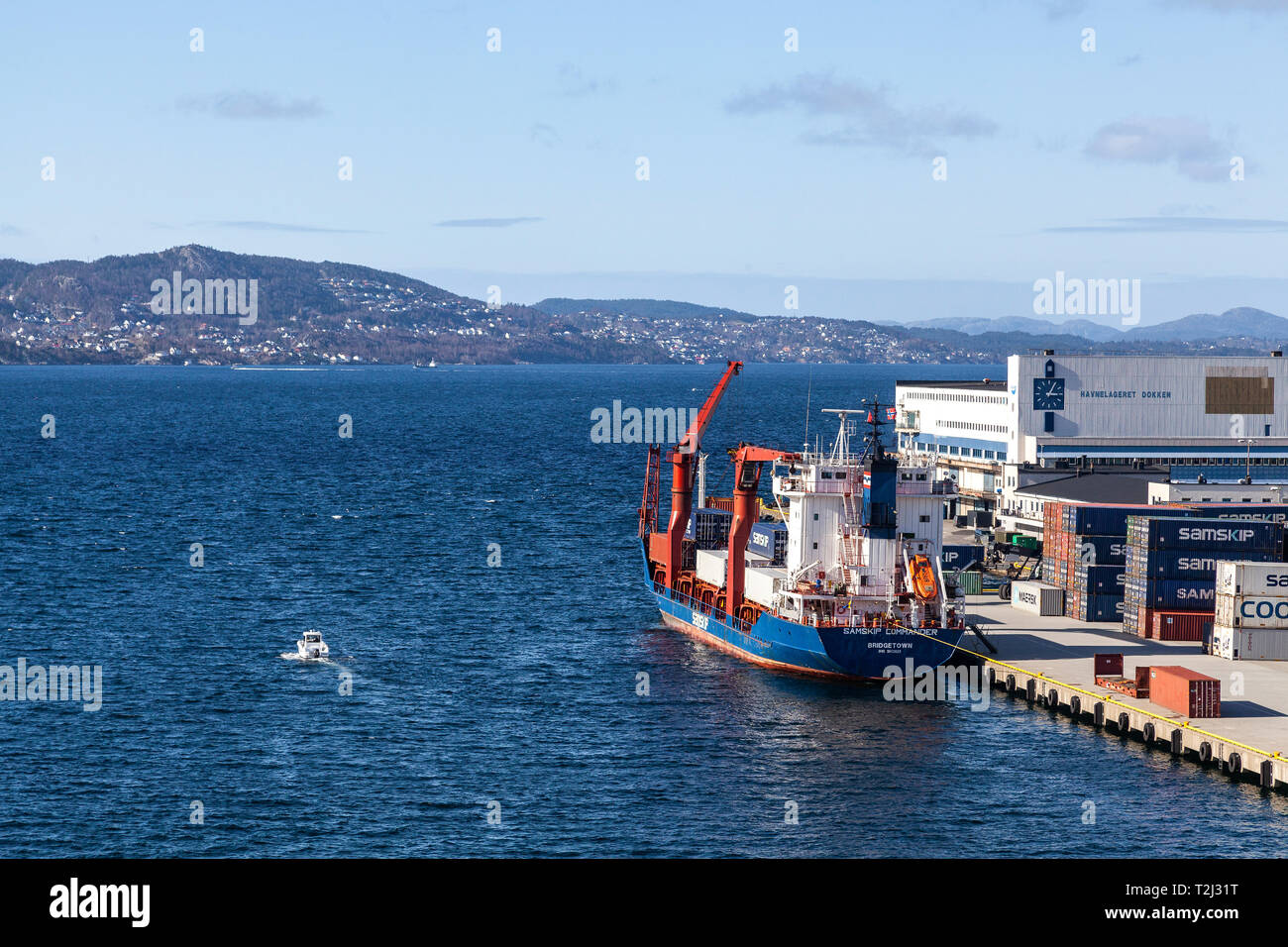 General cargo and container vessel Samskip Commander at work at Dokken ...