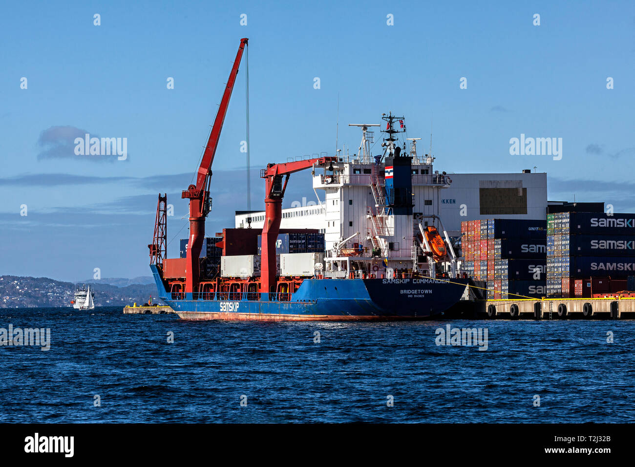 General cargo and container vessel Samskip Commander at work at Dokken ...