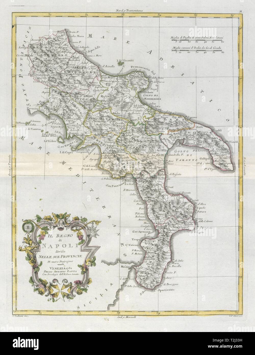 Napoli old map hi-res stock photography and images - Alamy