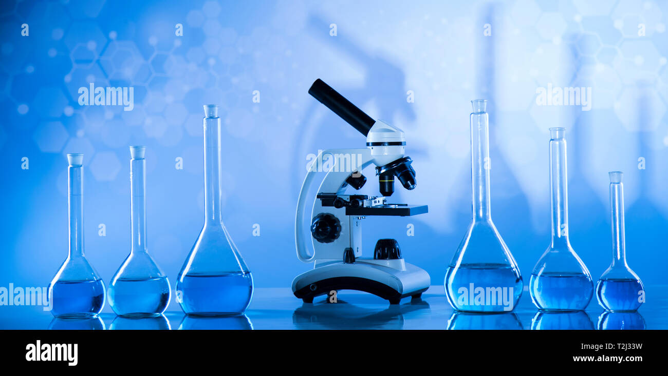 Assorted laboratory glassware equipment Stock Photo - Alamy