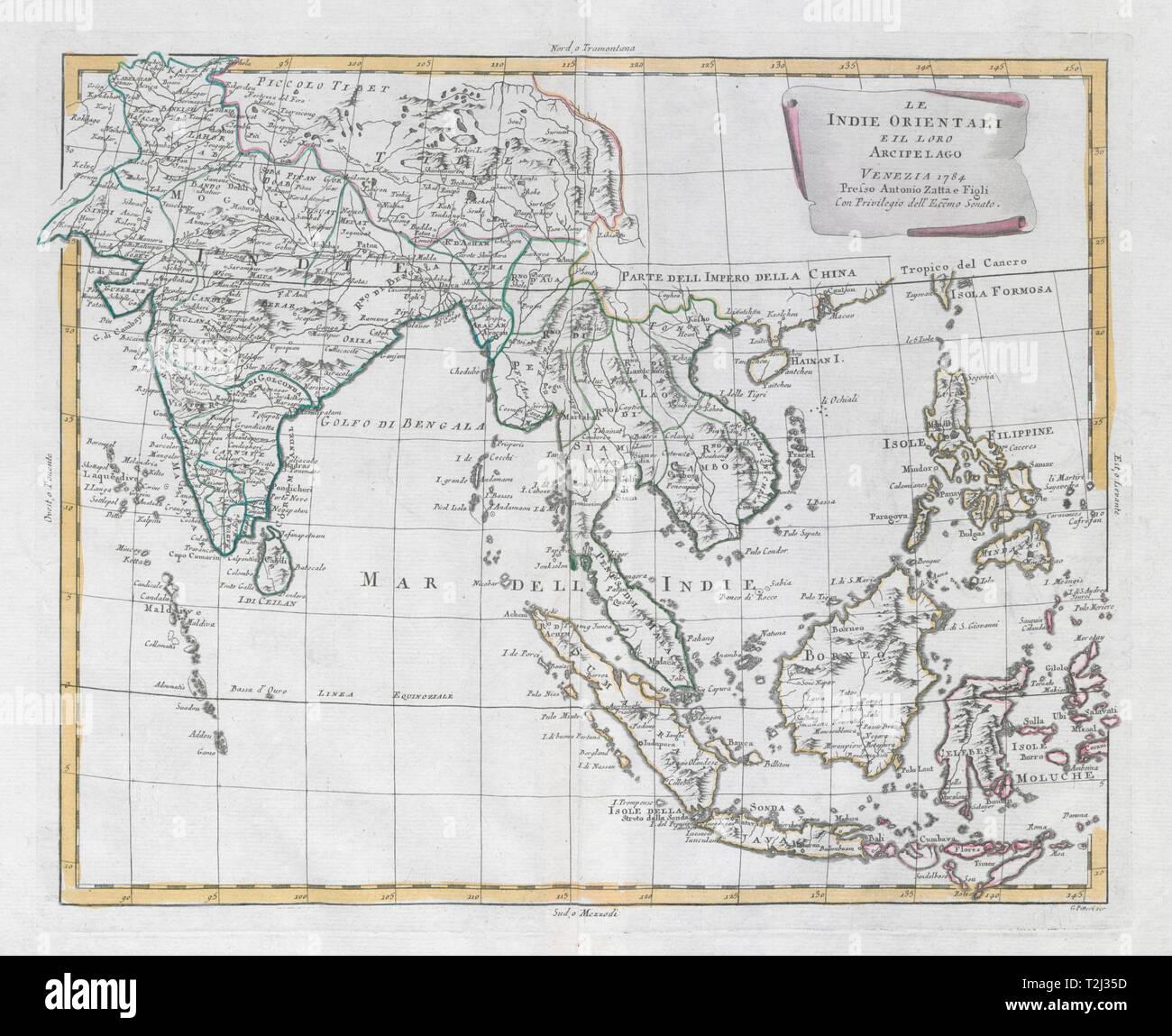 "Le Indie Orientali…". South Asia, Indochina & East Indies. ZATTA 1785 ...