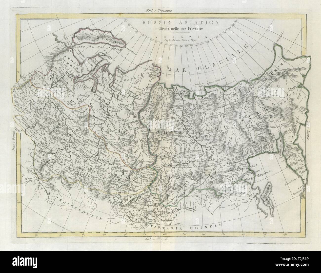 "Russia Asiatica divisa…". Asiatic Russia. Siberia. ZATTA 1785 old ...