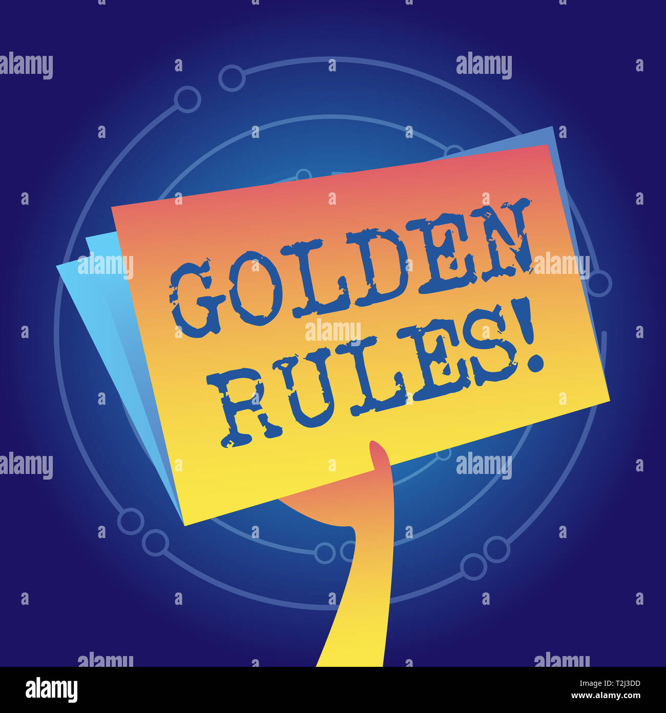 Writing note showing Golden Rules. Business concept for principle ...