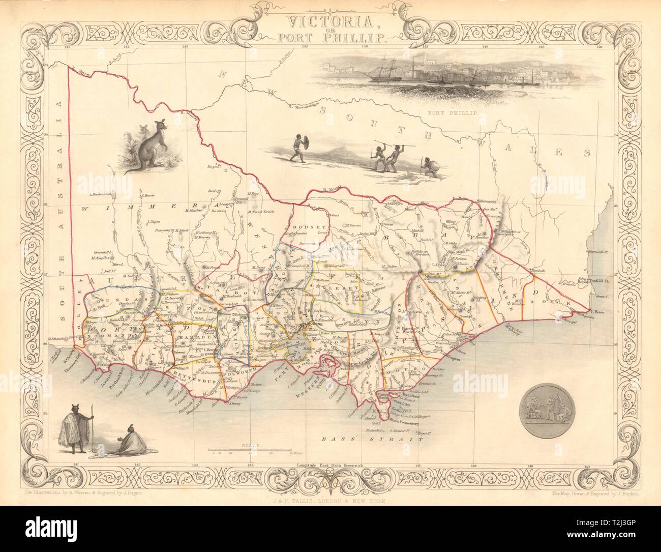VICTORIA OR PORT PHILIP showing goldfields. Australia. TALLIS & RAPKIN ...