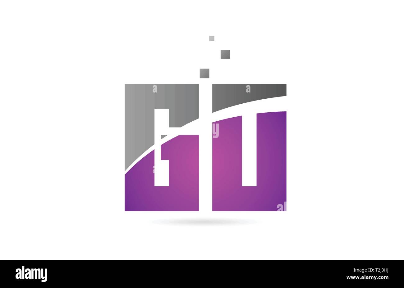 pink grey alphabet letter GO G O logo combination design suitable for a ...