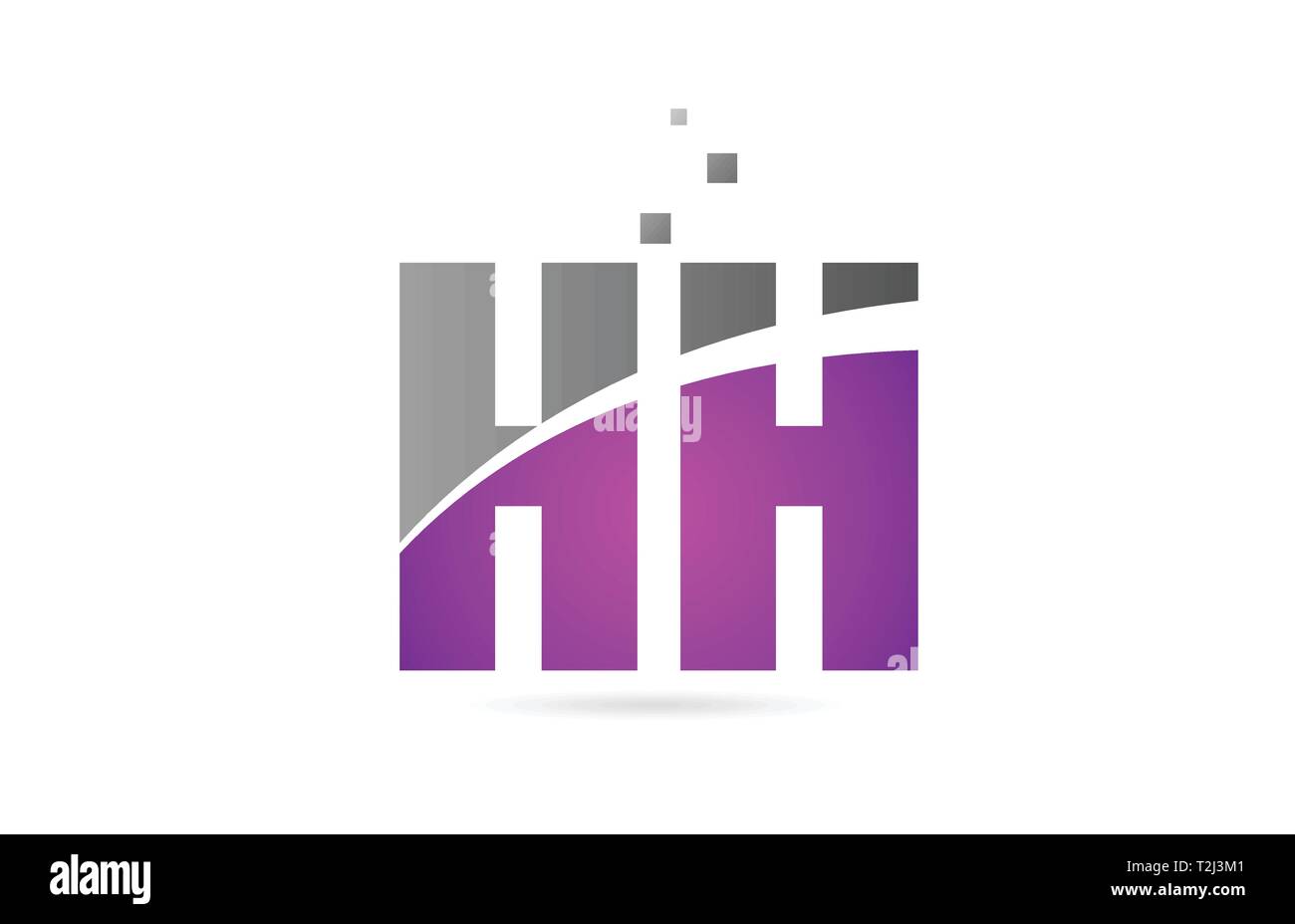 pink grey alphabet letter HH H H logo combination design suitable for a ...