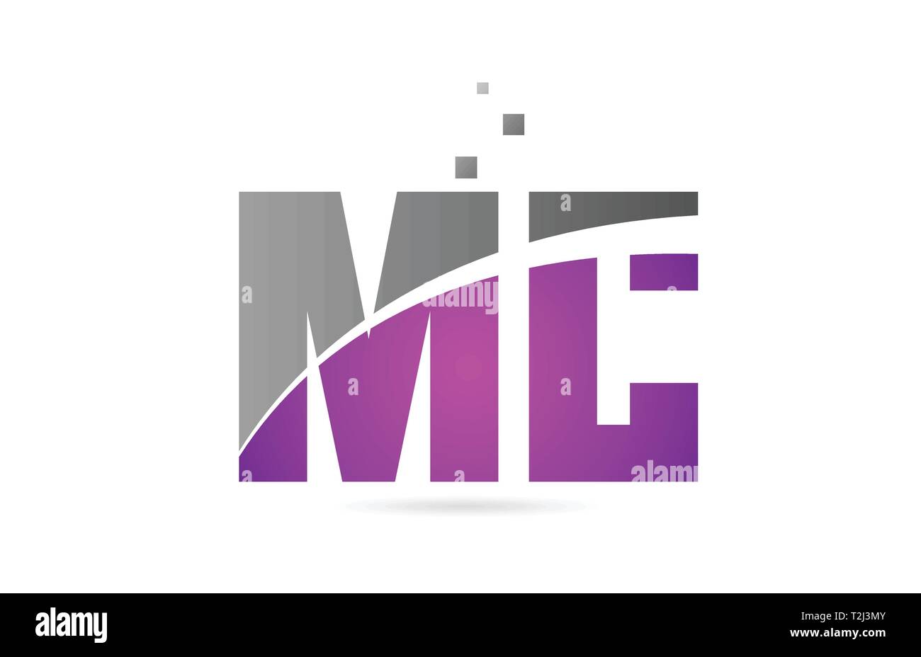 pink grey alphabet letter MC M C logo combination design suitable for a ...