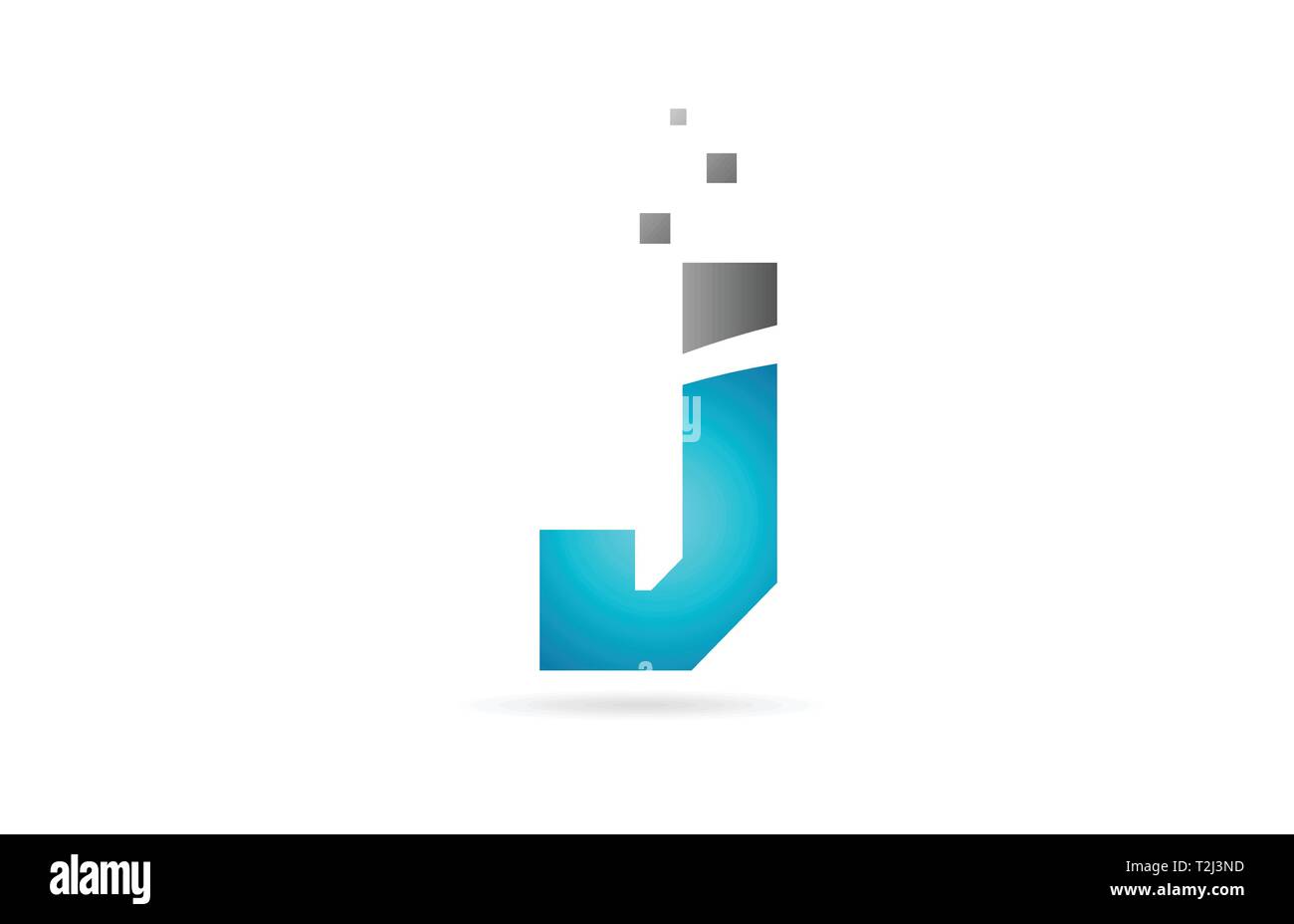 blue grey alphabet letter J logo design suitable for a company or ...