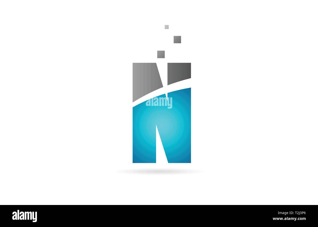 blue grey alphabet letter N logo design suitable for a company or ...