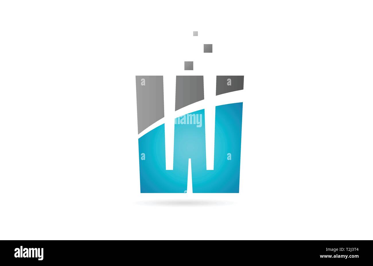blue grey alphabet letter W logo design suitable for a company or ...